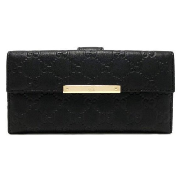 Gucci | Bags | Gucci Long Wallet Guccisima Gg Leather Black Pattern ...